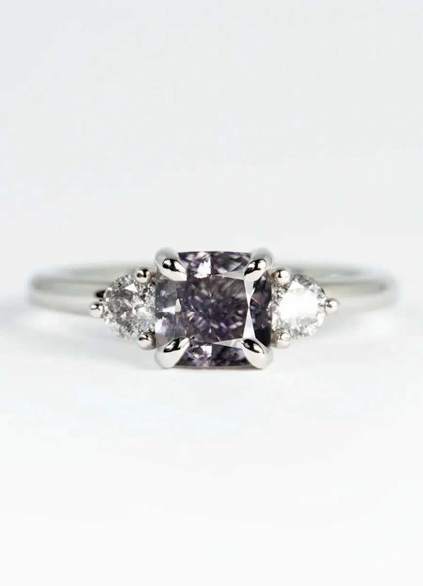 Custom Coloured Diamond Trilogy Engagement Rings – James Newman Jewellery