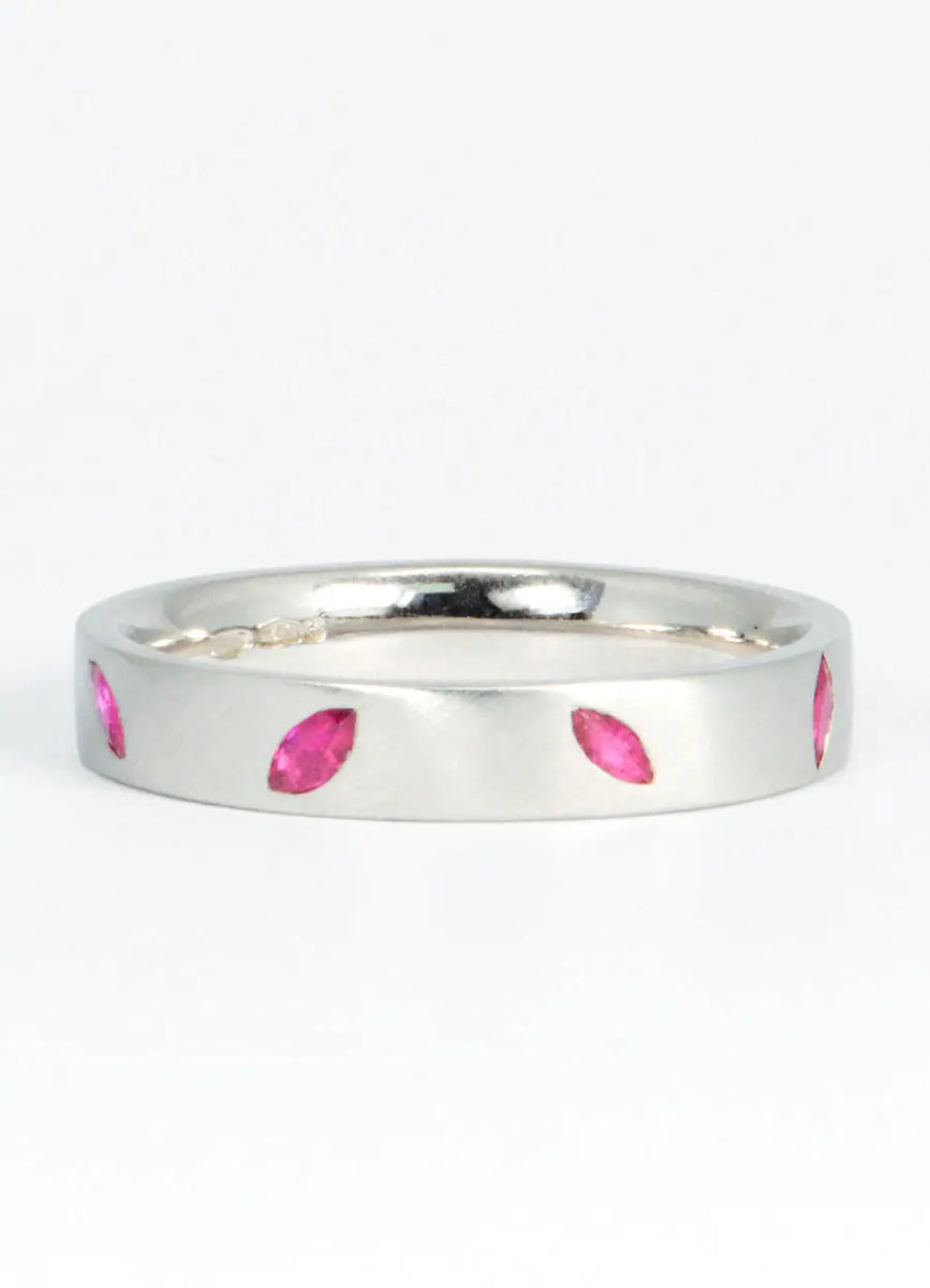 Marquise Ruby and Palladium Eternity Ring – James Newman Jewellery