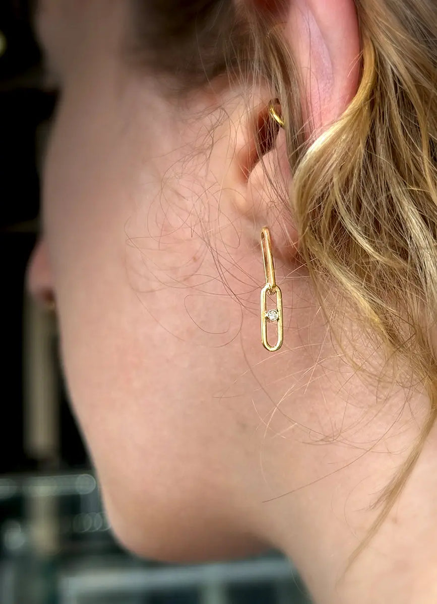 Paperclip Drop Ear Studs – James Newman Jewellery
